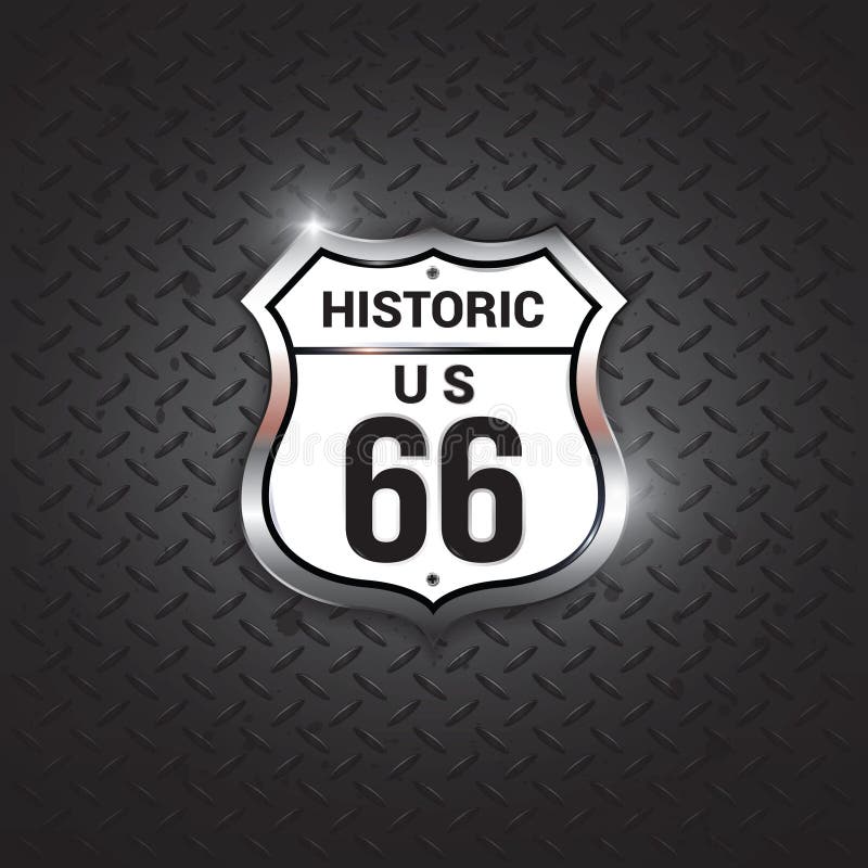 Historic Route 66 Road Sign. Vector Illustration Decorative Design ...