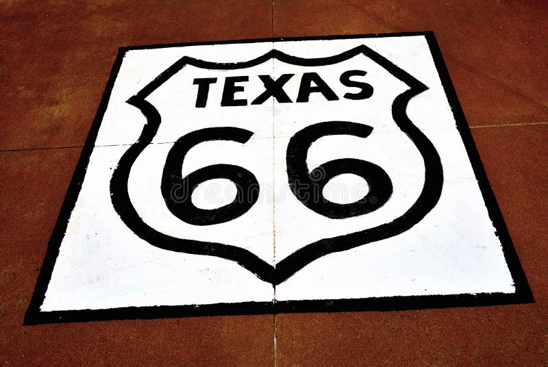 Route 66 sign in Texas. stock image. Image of miles - 106934737