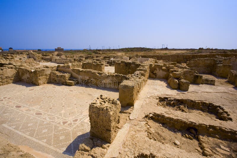 Historic ruins in Paphos. stock photo. Image of antiquity - 16167496