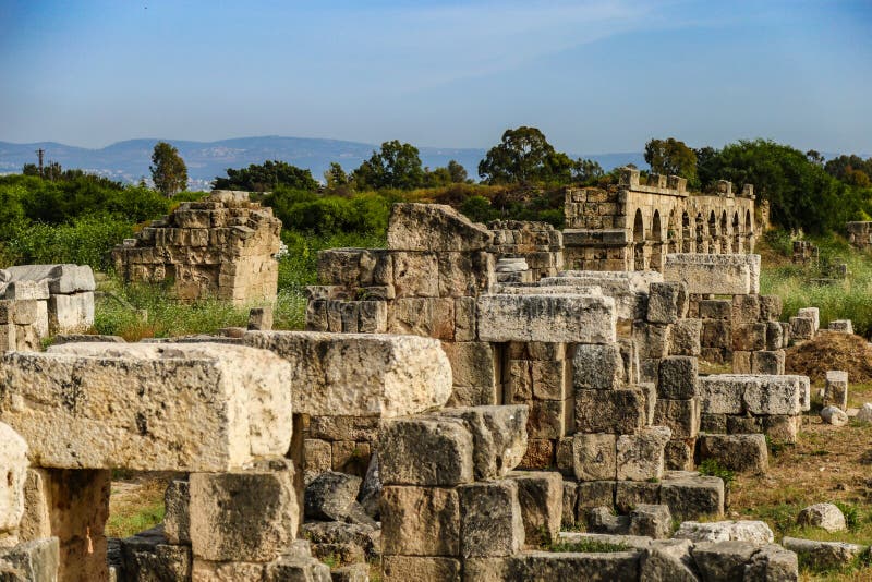 Historic Ruins at Tyre, Lebanon Stock Photo - Image of tourism, travel ...