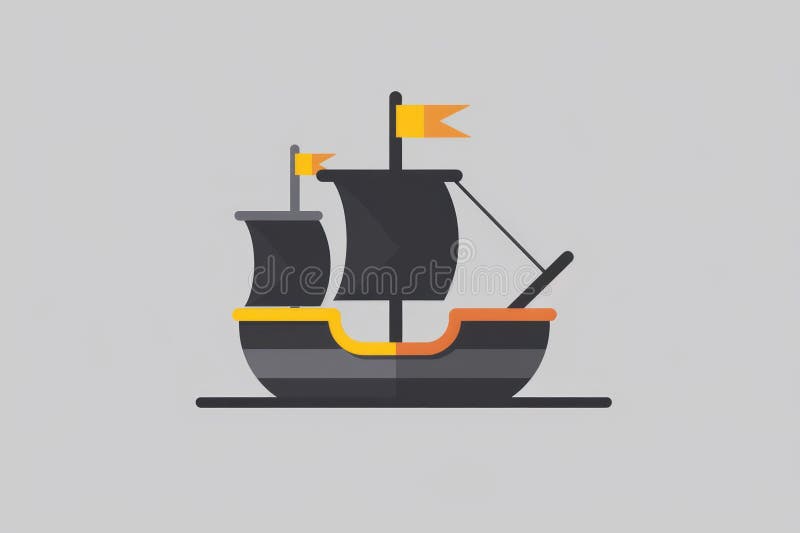 Historic Sailing Ship with Flags a Vector Illustration for Nautical and ...