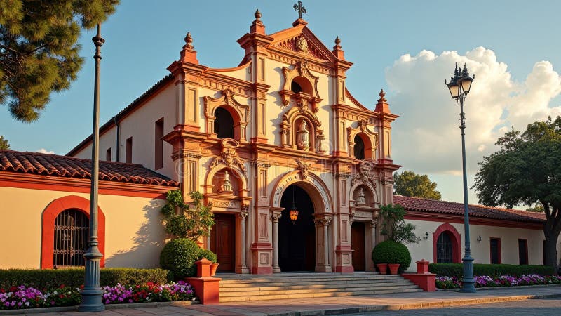 Historic Spanish Colonial Building with Decorative Facade and Arched ...