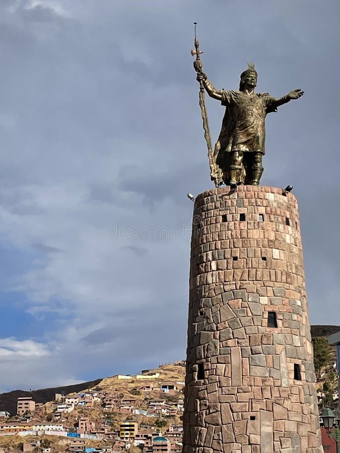 Historic Statue of Inca King (Cusco, Peru) Editorial Stock Photo ...