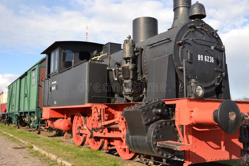 Old Time Steam Locomotive Railroad Train Panorama Stock Photo - Image ...