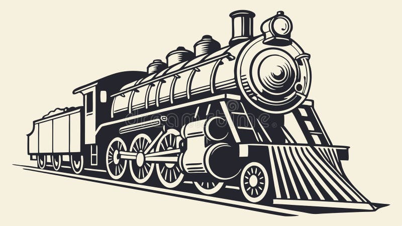 Historic Steam Train Front View, Classic Railway Engine, Vector Design ...