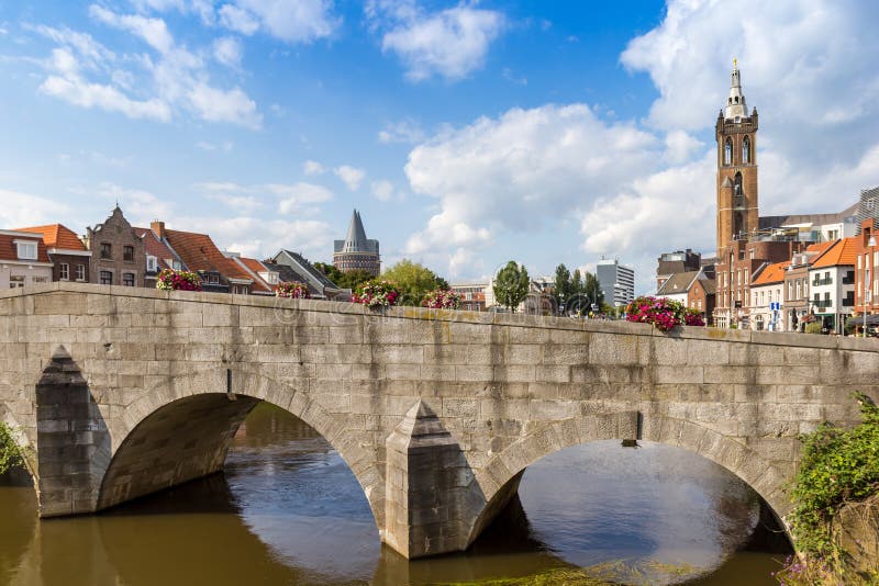 Historic Stone Bridge Over the Roer River in Roermond Stock Photo ...