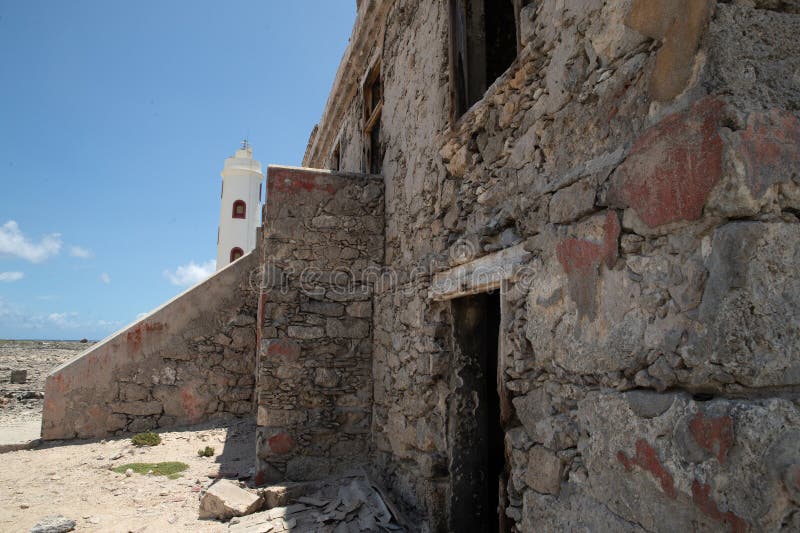 Historic Stone Building and Lighthouse on a Sunny Coastal Landscape ...