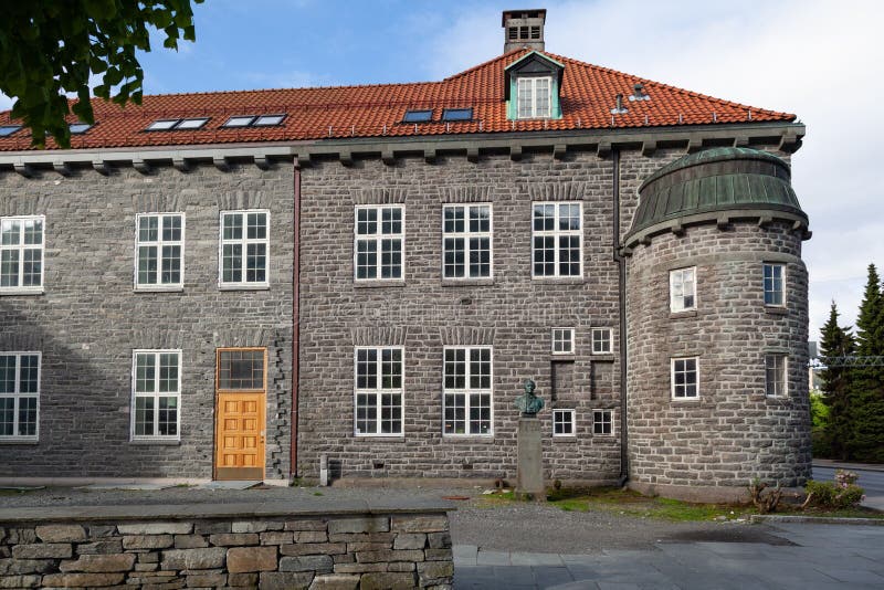 Historic Stone Library Building in Bergen, Norway Editorial Stock Photo ...