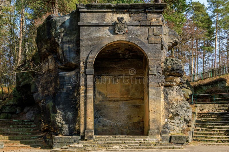 Historic Stone Portal in a Forest Setting Surrounded by Trees and ...