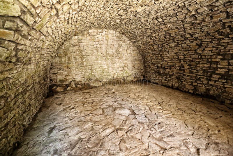 Historic Stony Vault with Arch Ceiling Stock Image - Image of historic ...