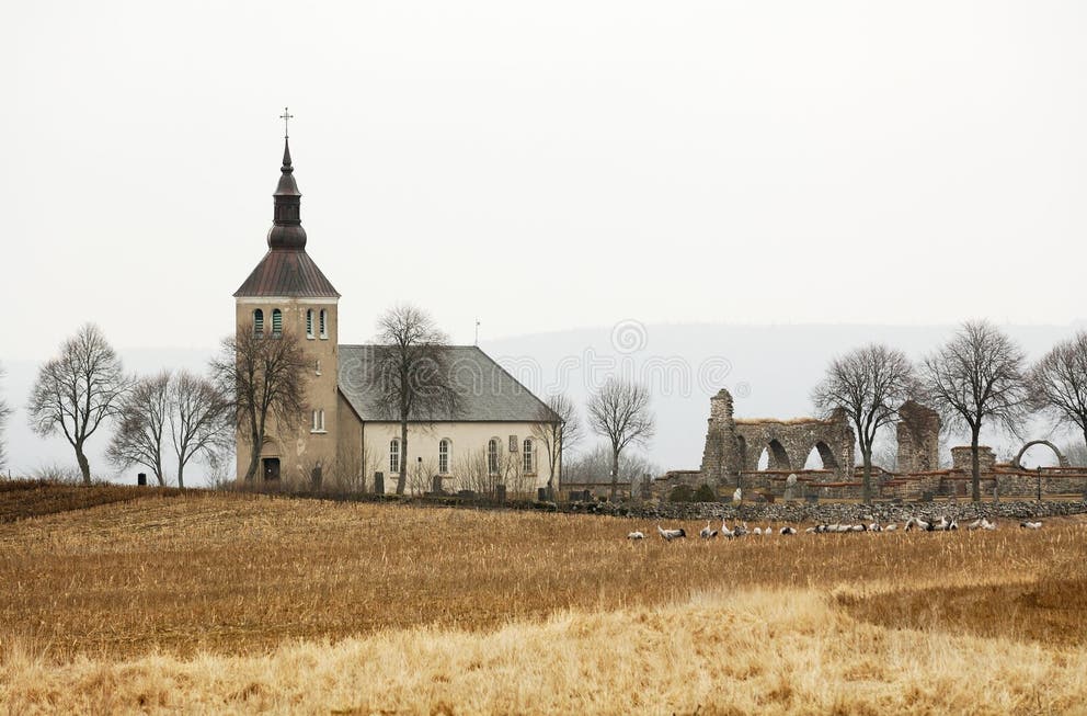 Historic Swedish church stock photo. Image of monastery - 8734314