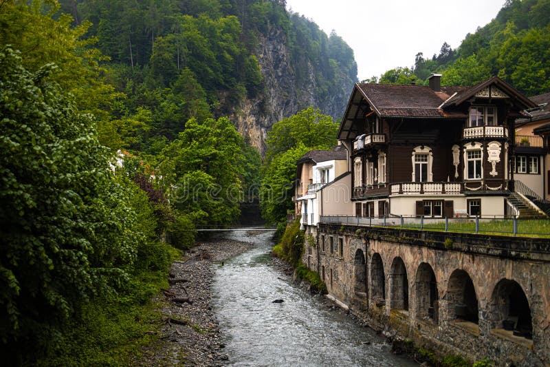 Historic Swiss City of Bad Ragaz Stock Photo - Image of city, buildings ...