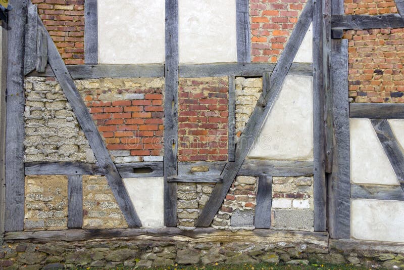 Historic Timber Frame Construction in Detail Stock Image - Image of ...