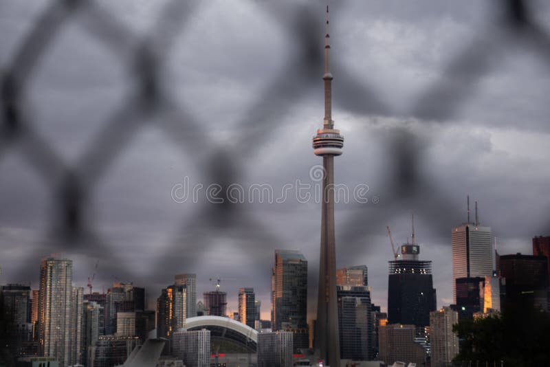 Historic Toronto Skyline Visible through a Gate Editorial Stock Image ...