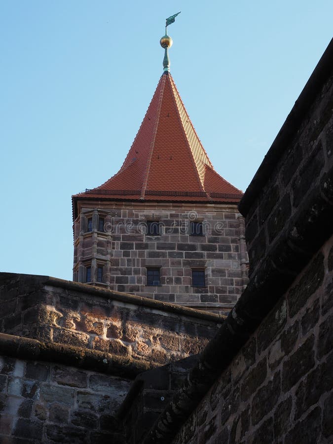 Historic Tower of the Historic Castle in Nuremberg Stock Image - Image ...