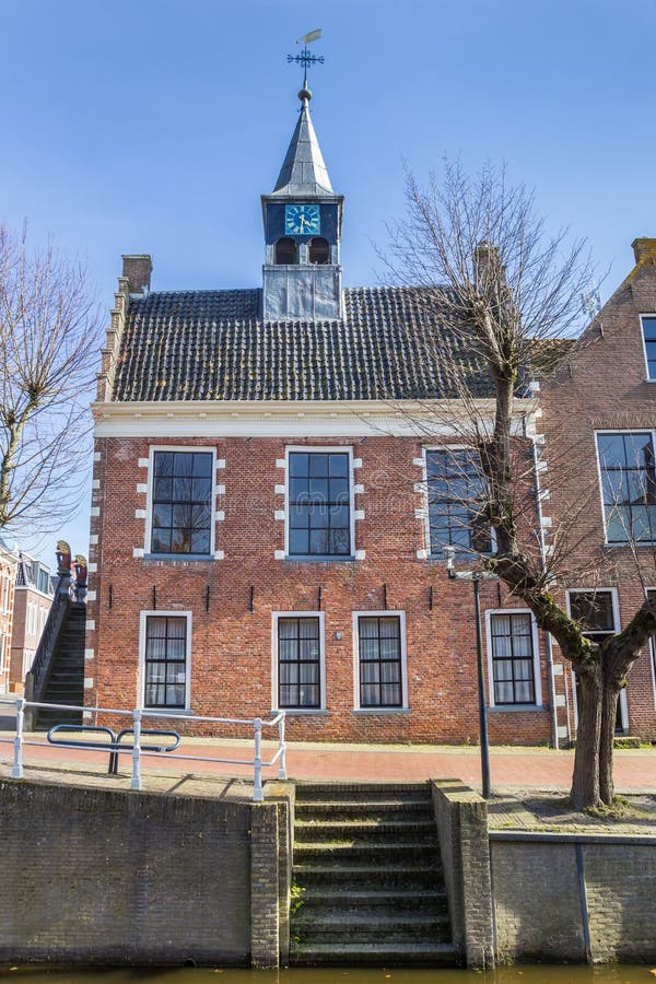 Historic Town Hall at the Canal in Balk Stock Photo - Image of building ...