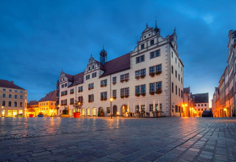 Historic Town Hall in Torgau, Germany 库存照片 - 图片 包括有 黄昏, 晚上: 274076888