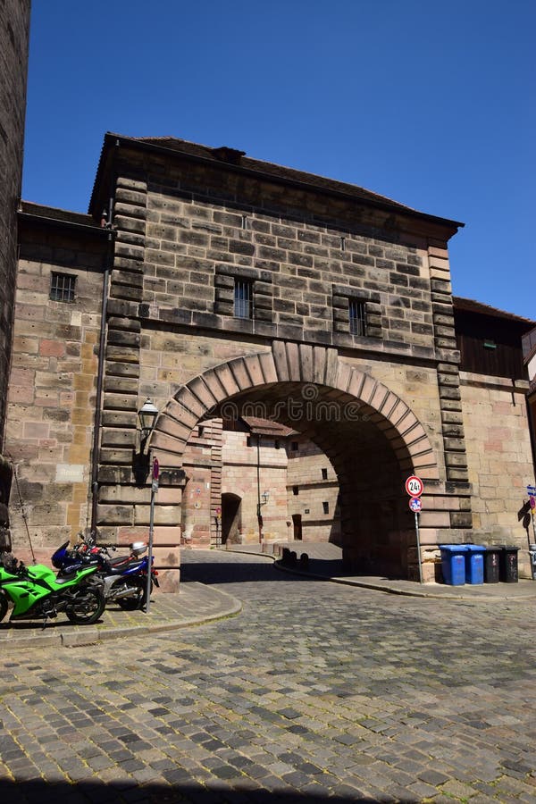 Historic Town Wall with Gate in Nuremberg, Germany Editorial Stock ...