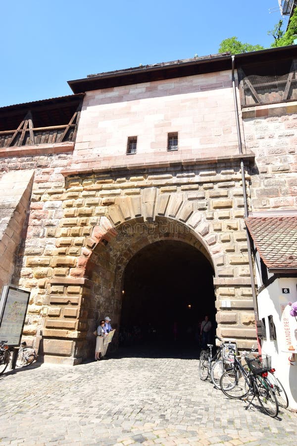 Historic Town Wall with Gate in Nuremberg, Germany Editorial Stock ...