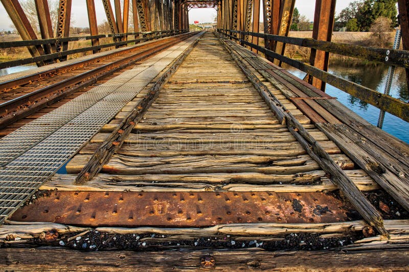 Historic Train Bridge in Lathrop Stock Image - Image of canal, walking ...
