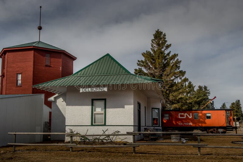 Historic Train Station in Delburne, Alberta, Canada Editorial Image ...