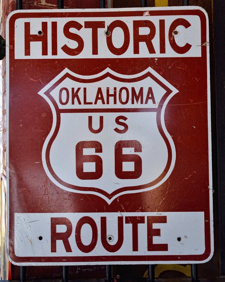 Route 66 sign in Oklahoma. stock image. Image of famous - 106934739