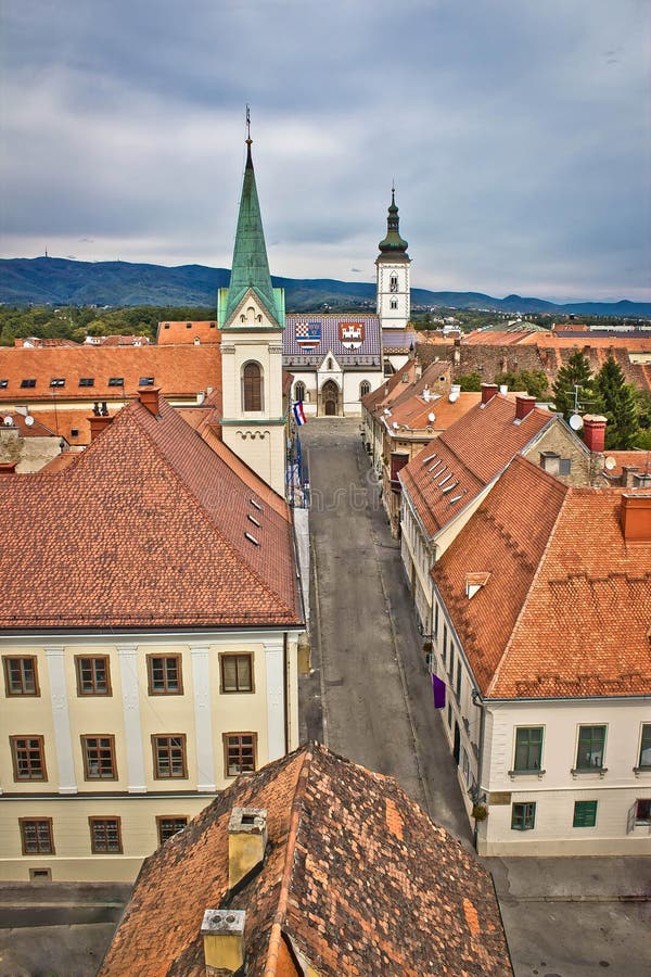 Historic Upper Town in Zagreb Stock Photo - Image of ancient, color ...