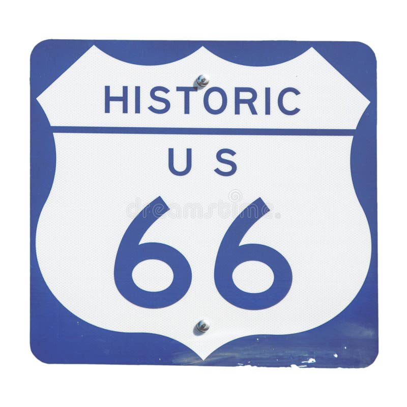 A Historic Us Route 66 Sign with Text and an Arrow on it Stock ...