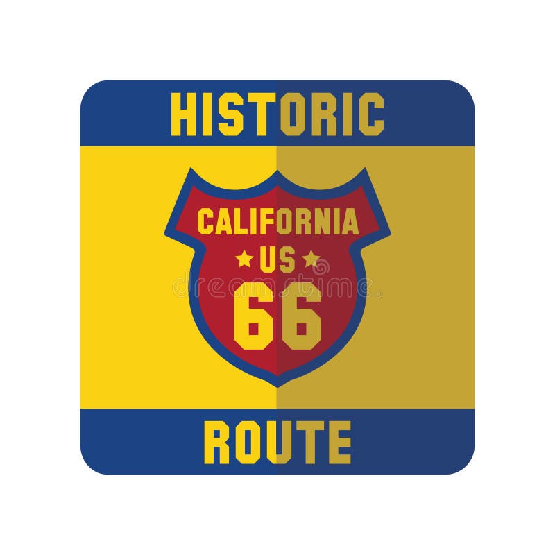 Historic Us Route 66. Vector Illustration Decorative Design Stock ...