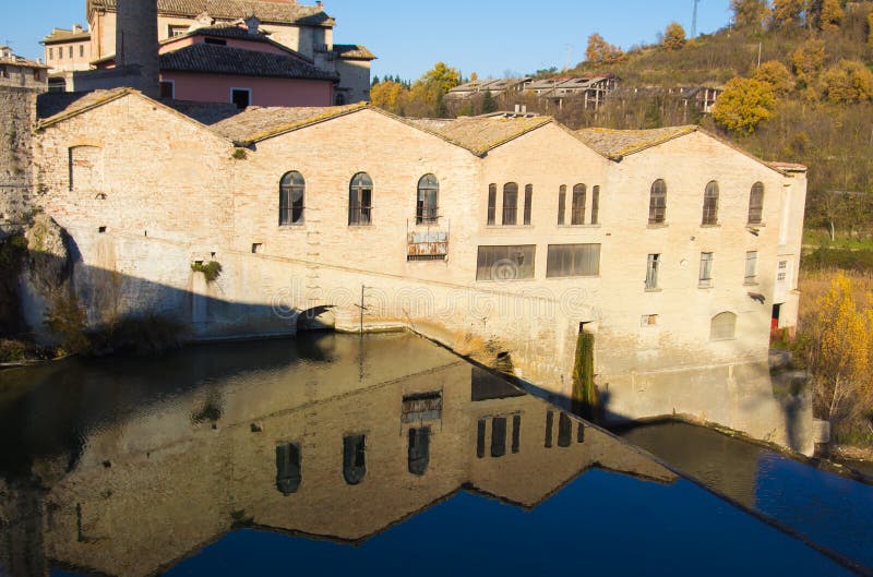 Historic Village of Fermignano Stock Photo - Image of industrial ...