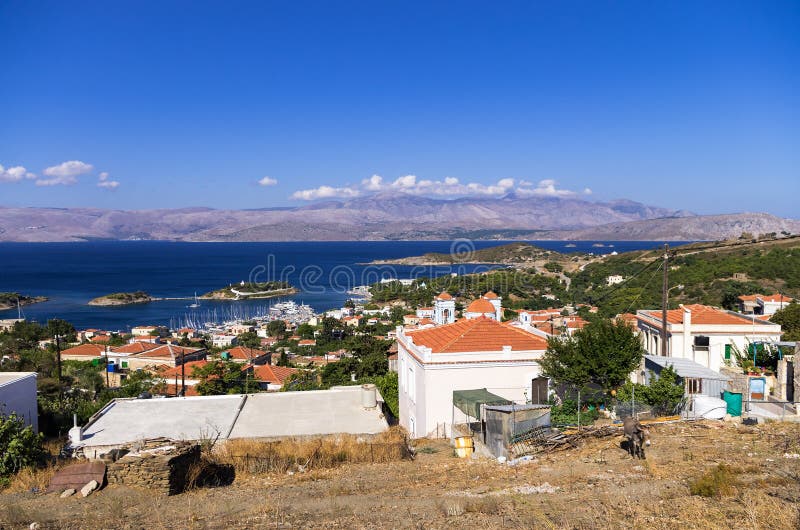 The Historic Village in Oinousses Island, Greece Stock Image - Image of ...