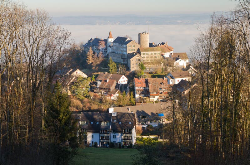 Town of Regensberg with Its Castle, Switzerland Stock Photo - Image of ...