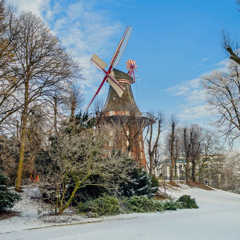 Historic Windmill at Bremen Stock Photo - Image of monument, bremen ...