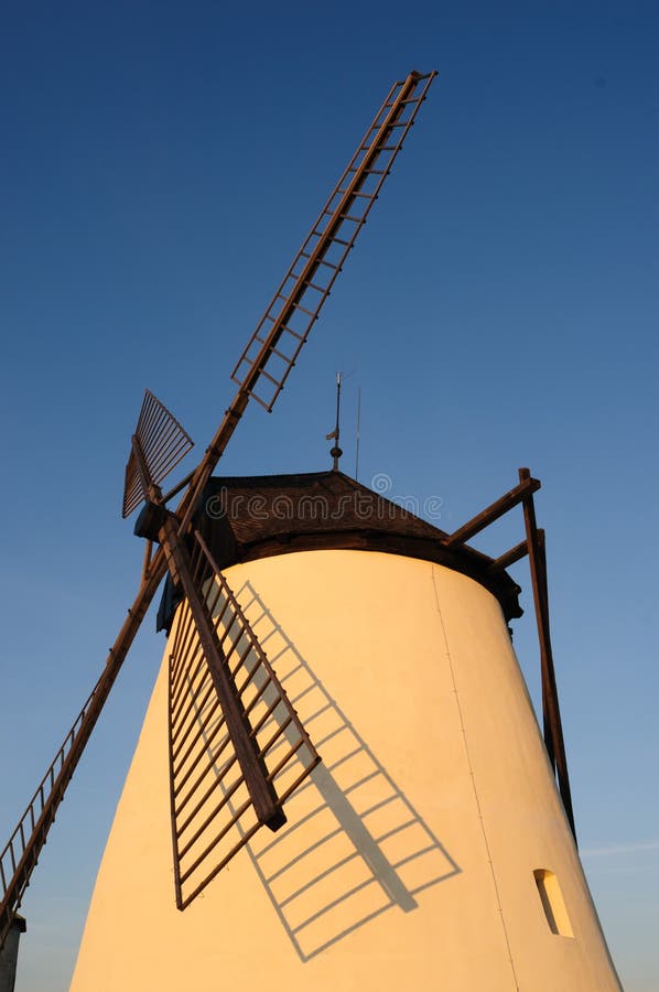 Historic windmill in retz stock image. Image of evening - 198093171