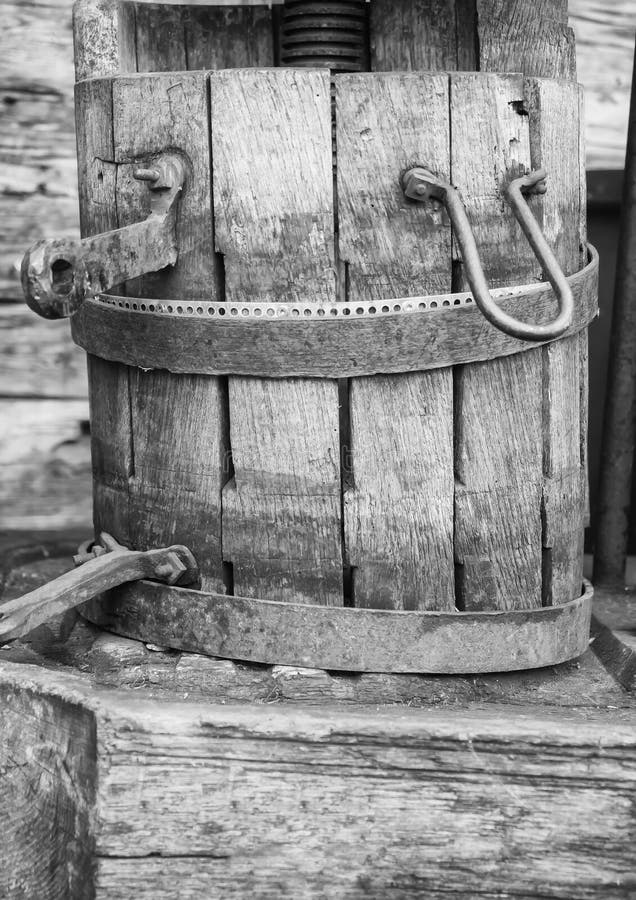 A Historic Wooden Bucket with an Iron Ring Stock Photo - Image of ...