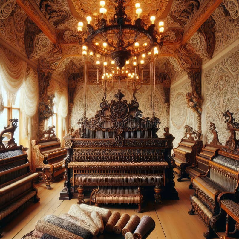 Historic Wool Textiles Reflecting Victorian Era Styles and Tech Stock ...