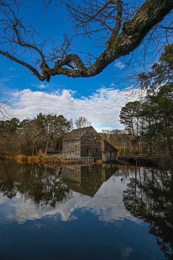 Historic Yates Mill County Park Stock Image - Image of stone, tour ...