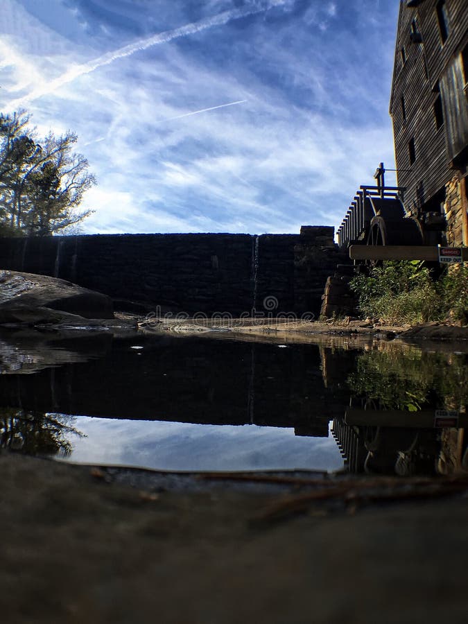 Reflections in the Still Waters Beneath the Mill Stock Photo - Image of ...