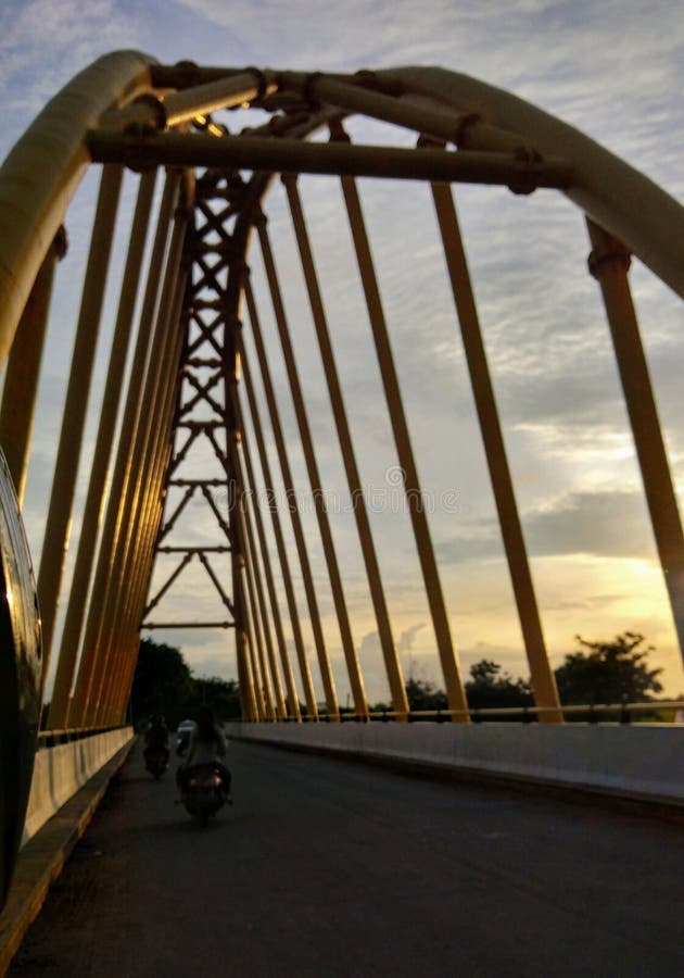 Historic Yellow Bridge Somewhere in My Hometown Stock Image - Image of ...