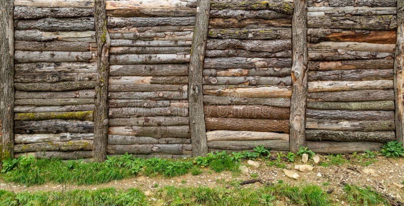 Wall of Tree Trunks. an Ecologically Responsible Solution in a Natural ...