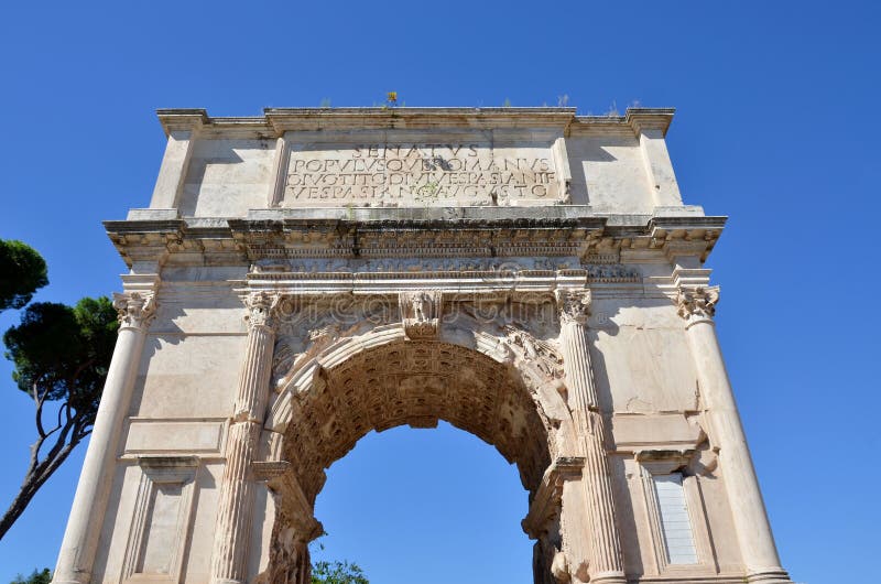 Historical arch in Rome editorial stock photo. Image of sculpture ...