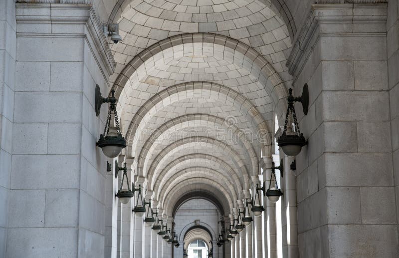 Historical Architecture of Arches in the Gallery Walkway of Old ...