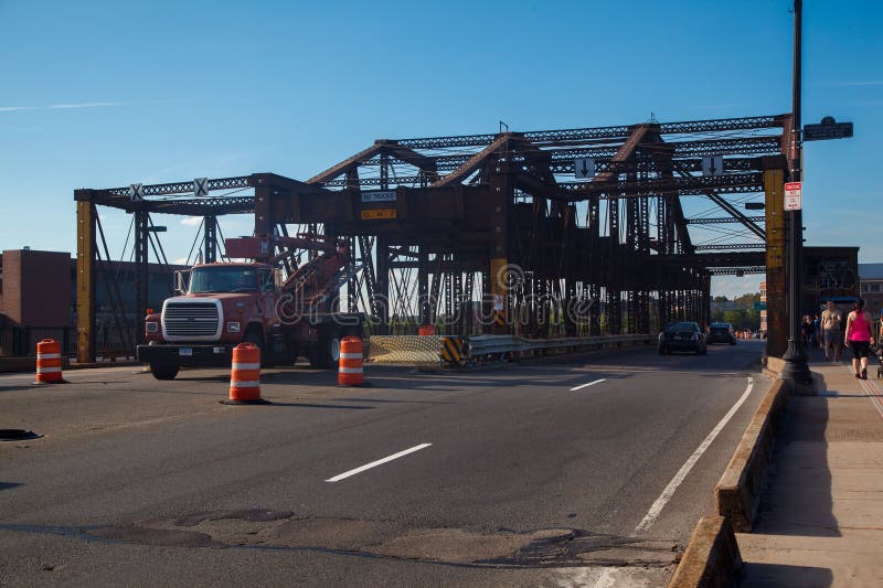 Historical Bill Russell Bridge in Boston, MA Editorial Stock Photo ...