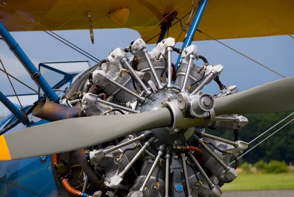 Historical biplane engine stock image. Image of aircraft - 2664055