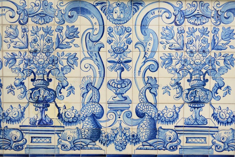 Historical Blue Tiles from Oriental China/ Asia Stock Image - Image of ...