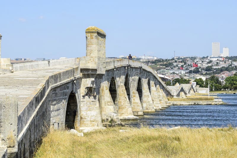 Historical Bridge Over the River Stock Photo - Image of artificial ...