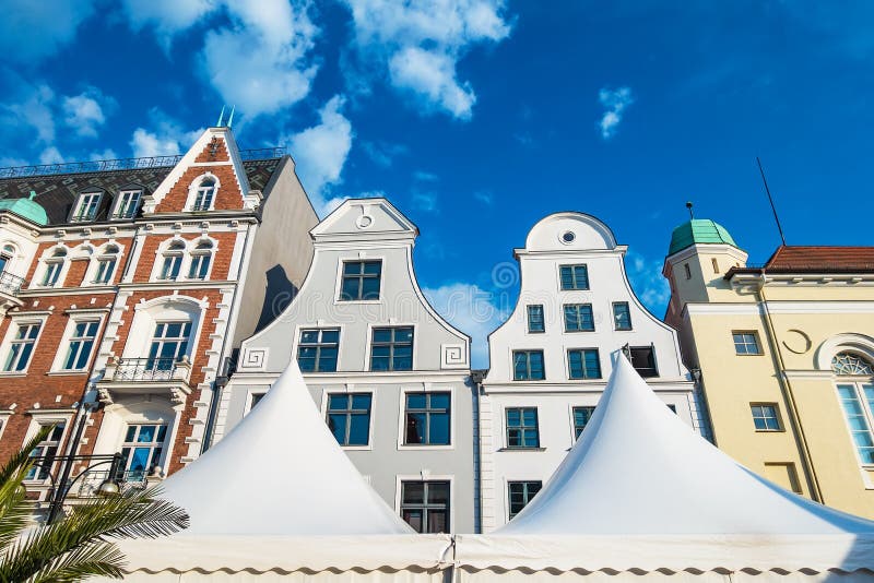 Historical Building in the City Rostock, Germany Stock Photo - Image of ...