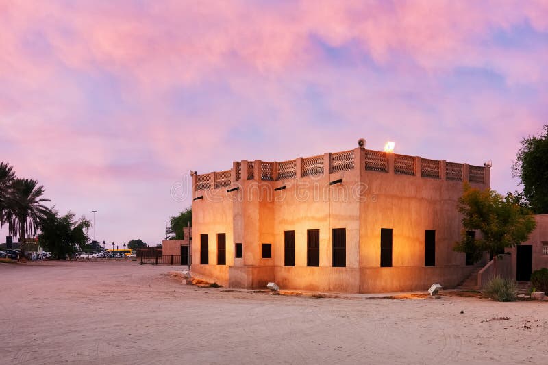 Historical Building in Old Town Dubai, UAE Stock Image - Image of ...