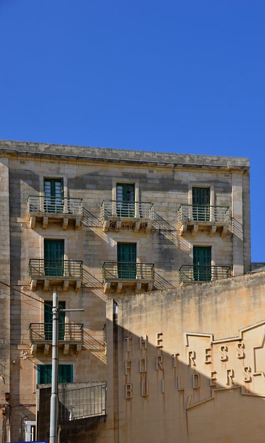 Historical Building in the Old Town of Valletta, Malta Stock Photo ...