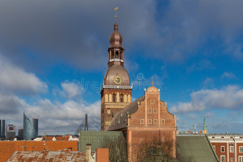 Historical Building of Riga Dome Cathedral, Latvia. Stock Image - Image ...